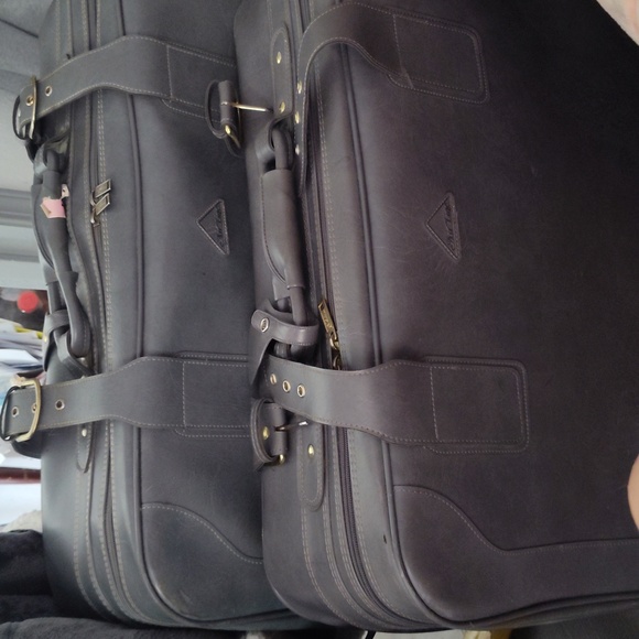 Bags | 8s Leather Suit Cases Matching Pair | Poshmark